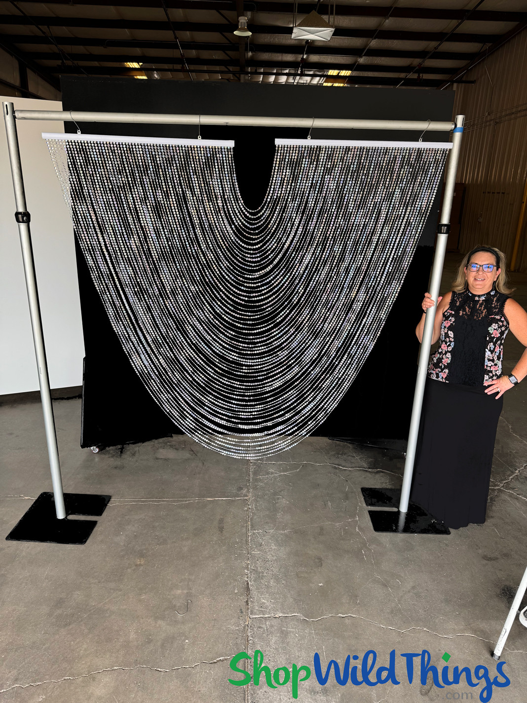 Giant Swag Swooping Backdrop Panel Valance - Diamonds Crystal Acrylic ...