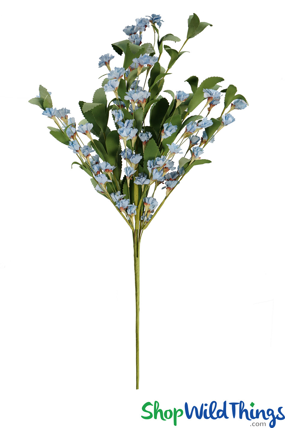 Faux Blue Flower Spray & Foliage 28"|ShopWildThings.com