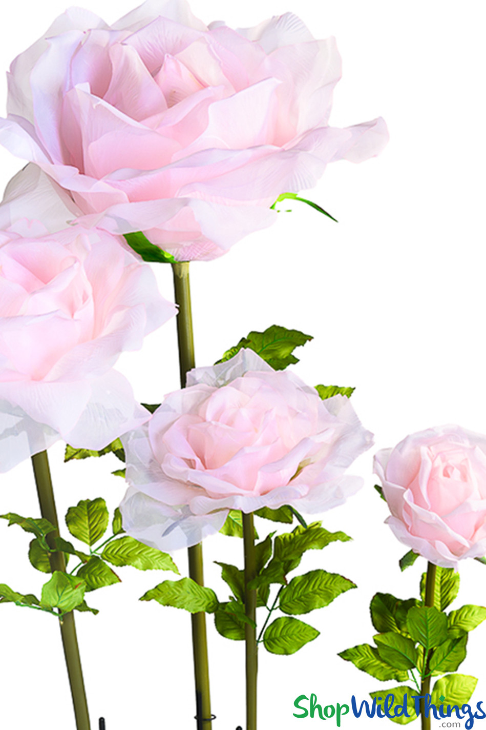 Jumbo Light Pink Oversized Sheer Ethereal Voile Rose Flowers 44"H ...