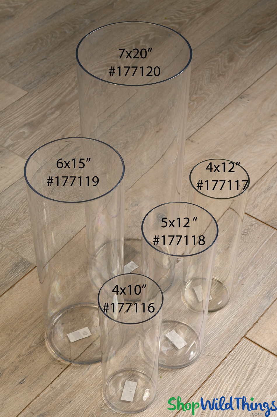 Durable High Quality Acrylic Cylinder Vase | Clear 9.5"H ...