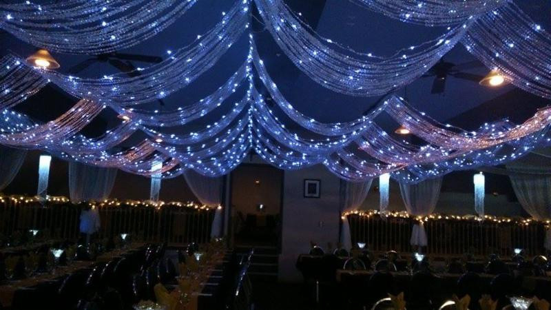 Diamonds LED Ceiling Drape Canopy 15' with 30 Bead Strands - ShopWildThings
