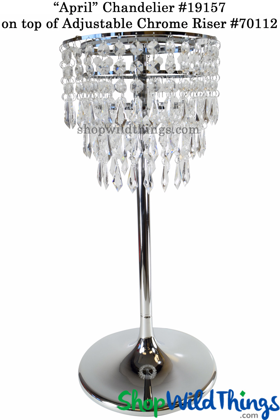 Wedding Centerpiece Riser Adjustable Silver Chrome Floral Stand ...