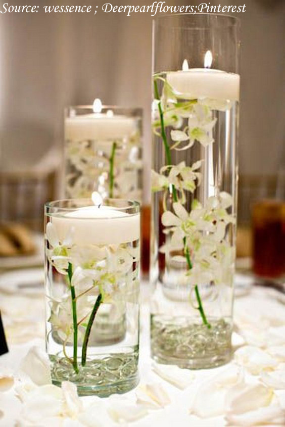 Round Ivory Floating Candle Set of 4|Long Burning Real Wax ...