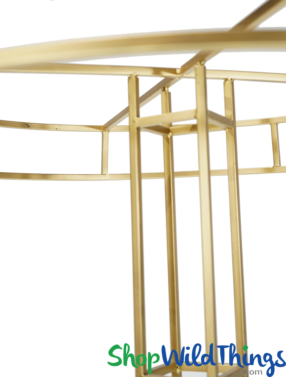 Gold Metal Floral Riser Stand with 2 Tiers of Circles on Top Hightower