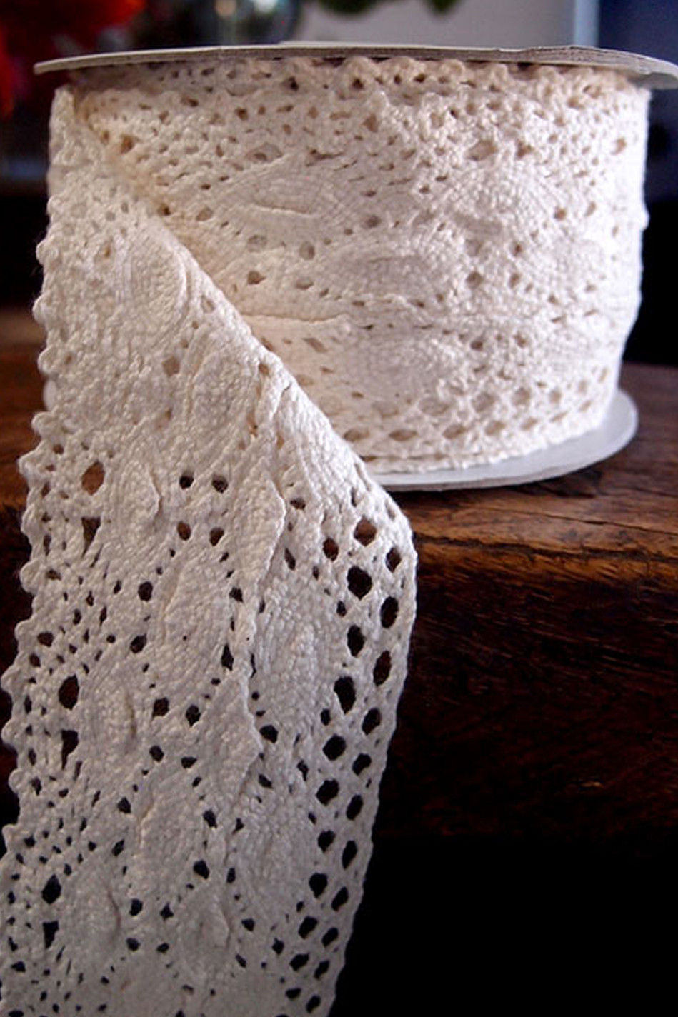 Crochet Lace Cotton Ribbon | 2 1/4" Wide by 10 Yards | ShopWildThings.com