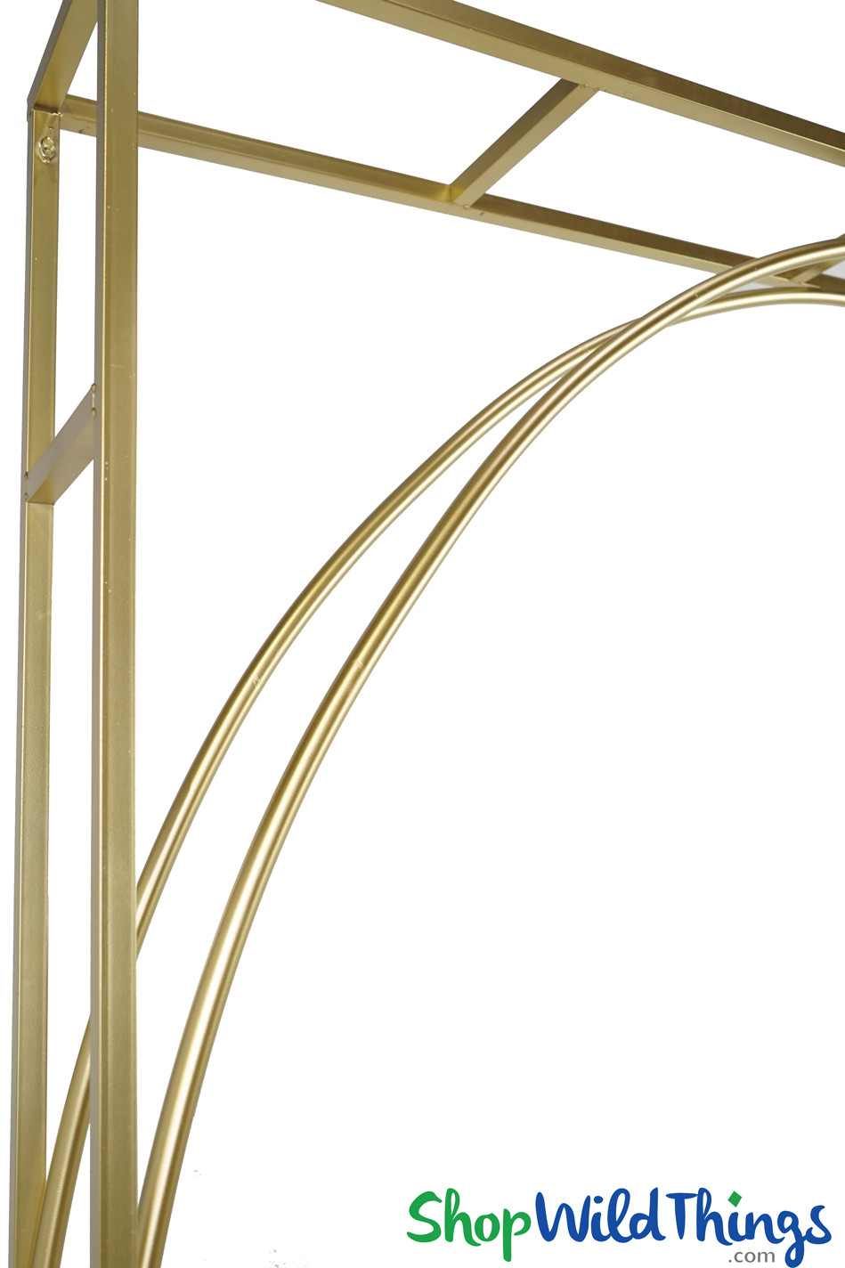 Double Backdrop Round and Square Gold Metal Arch - 7.5' H x 7.5 W ...