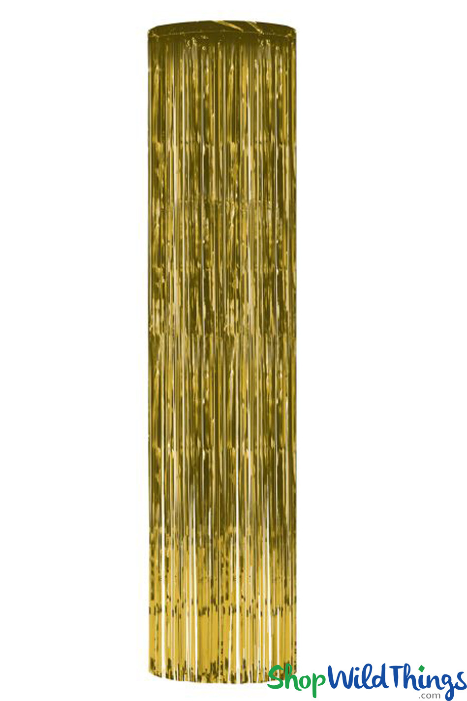 Metallic Foil Fringe Column 8' Long Gold | ShopWildThings.com