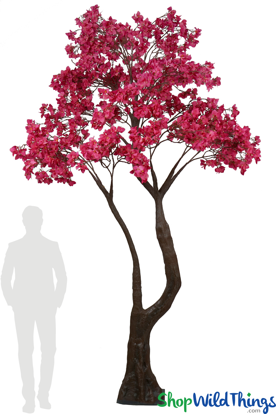 Artificial Flowering Oversized Pink Tree with Buds, 10 Feet Tall