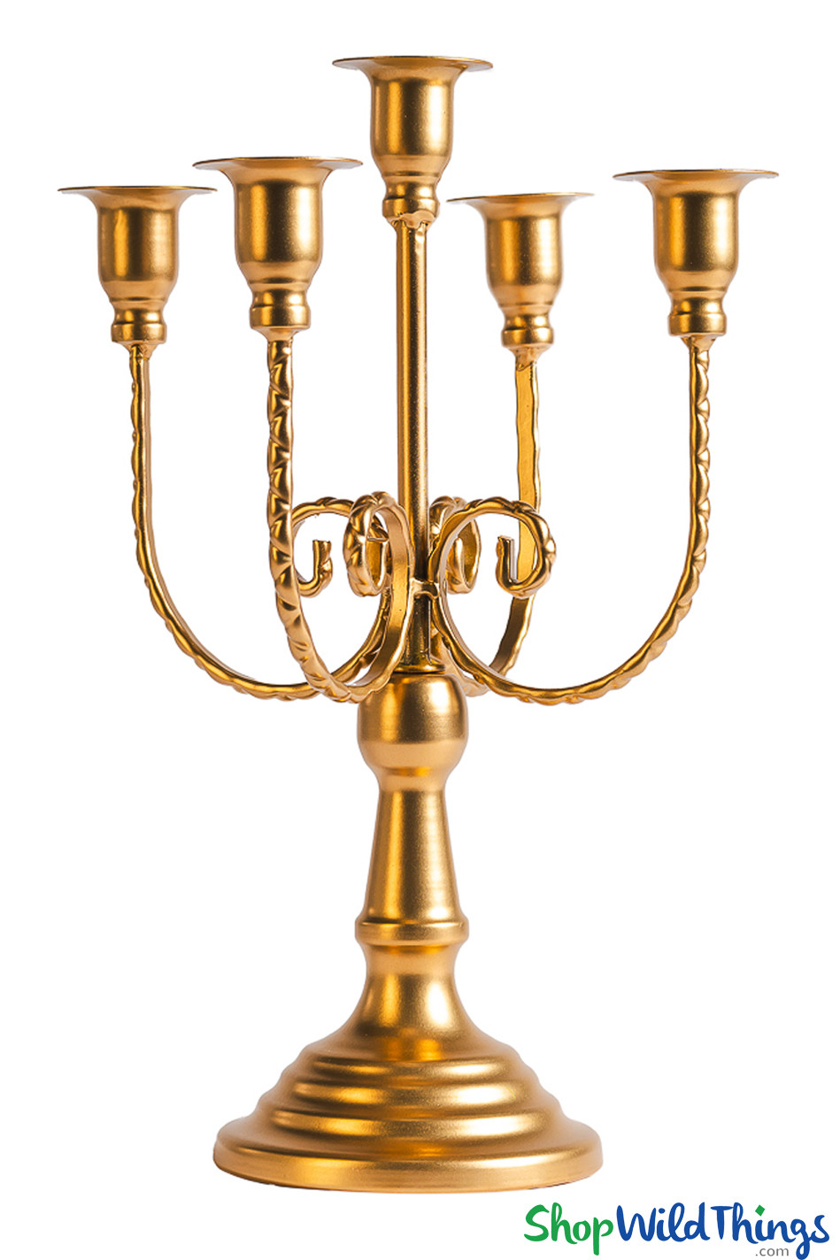 French Soft Gold 5 Arm Candelabra 11 1/2" Tall "Chloe" | ShopWildThings.com