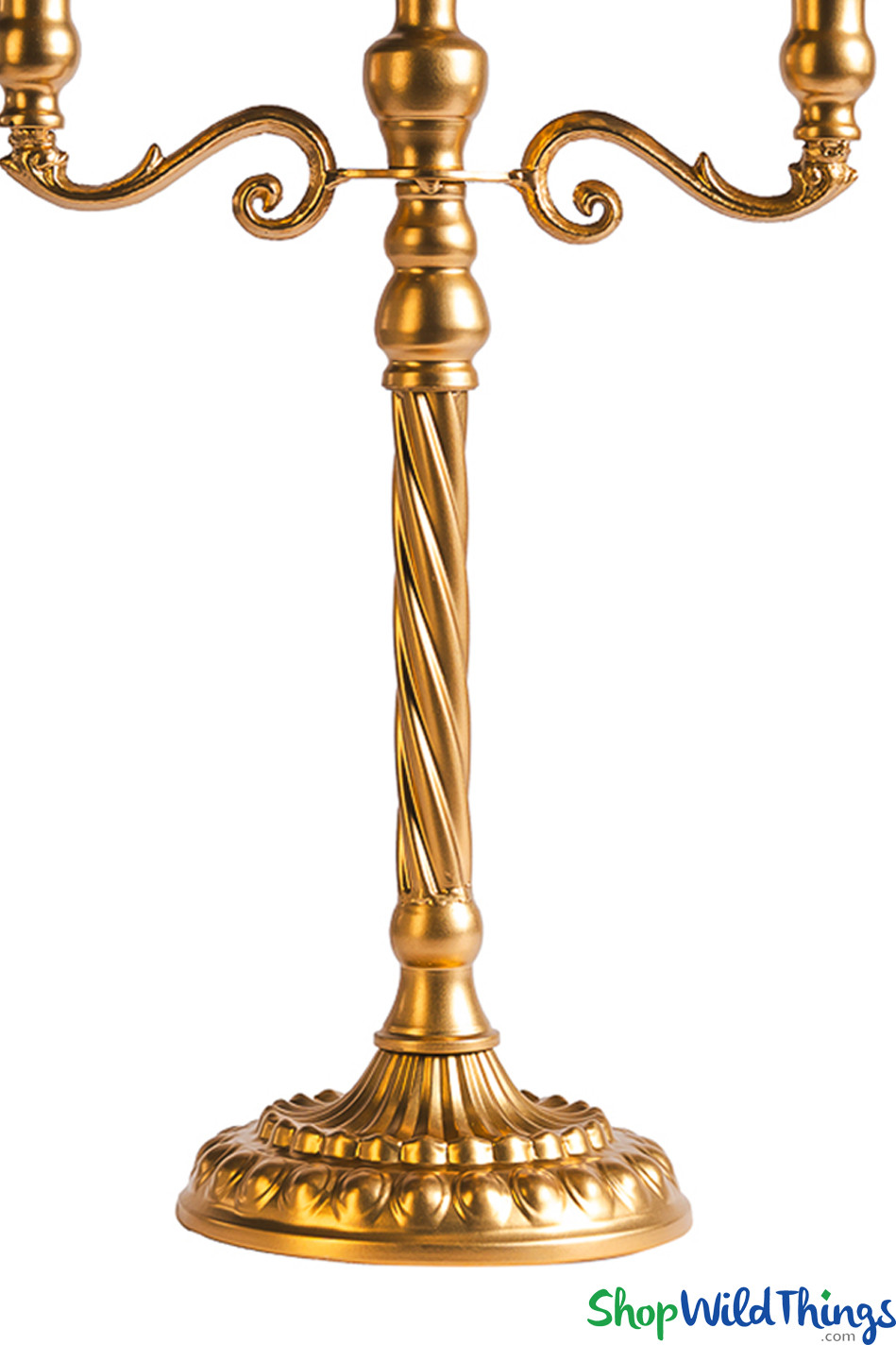 French Soft Gold 3 Arm Candelabra 20" Tall "Pierre" | ShopWildThings.com