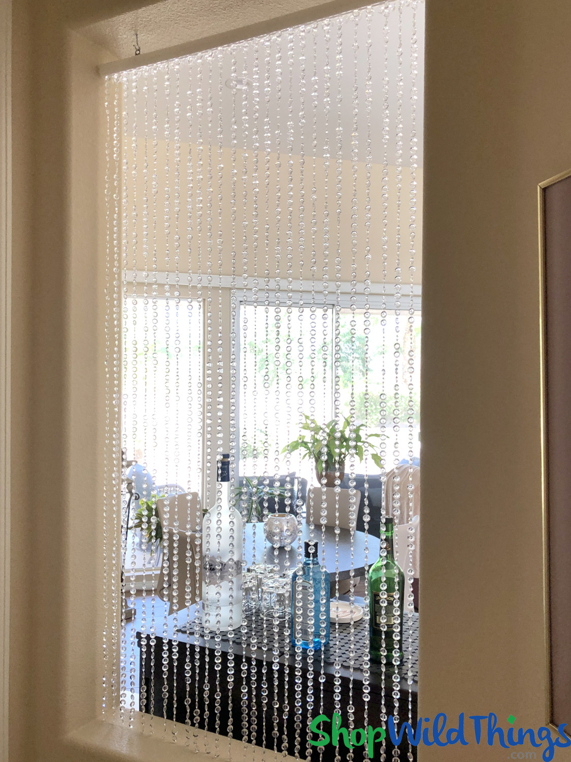 Crystal Clear Beaded Curtain - Acrylic Diamonds 6' - ShopWildThings.com