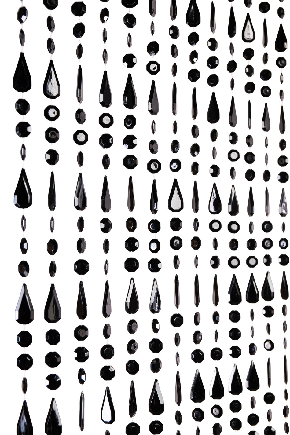 Black Beaded Curtain - Trimmable with Mixed Beads - ShopWildThings.com