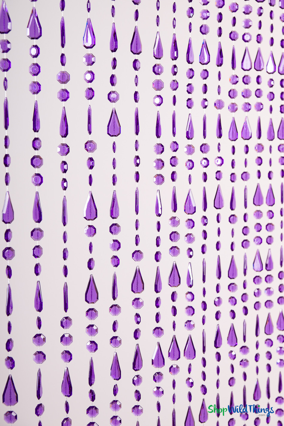 Purple Mixed Beads Acrylic Curtain - Lavender - ShopWildThings.com