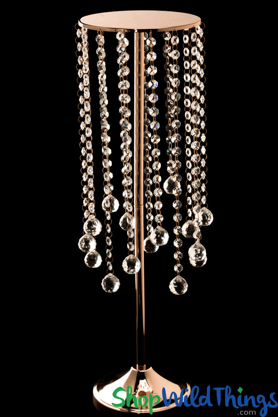 Gold Centerpiece Riser | 16 1/2" Tall Crystal & Metal Pedestal ...