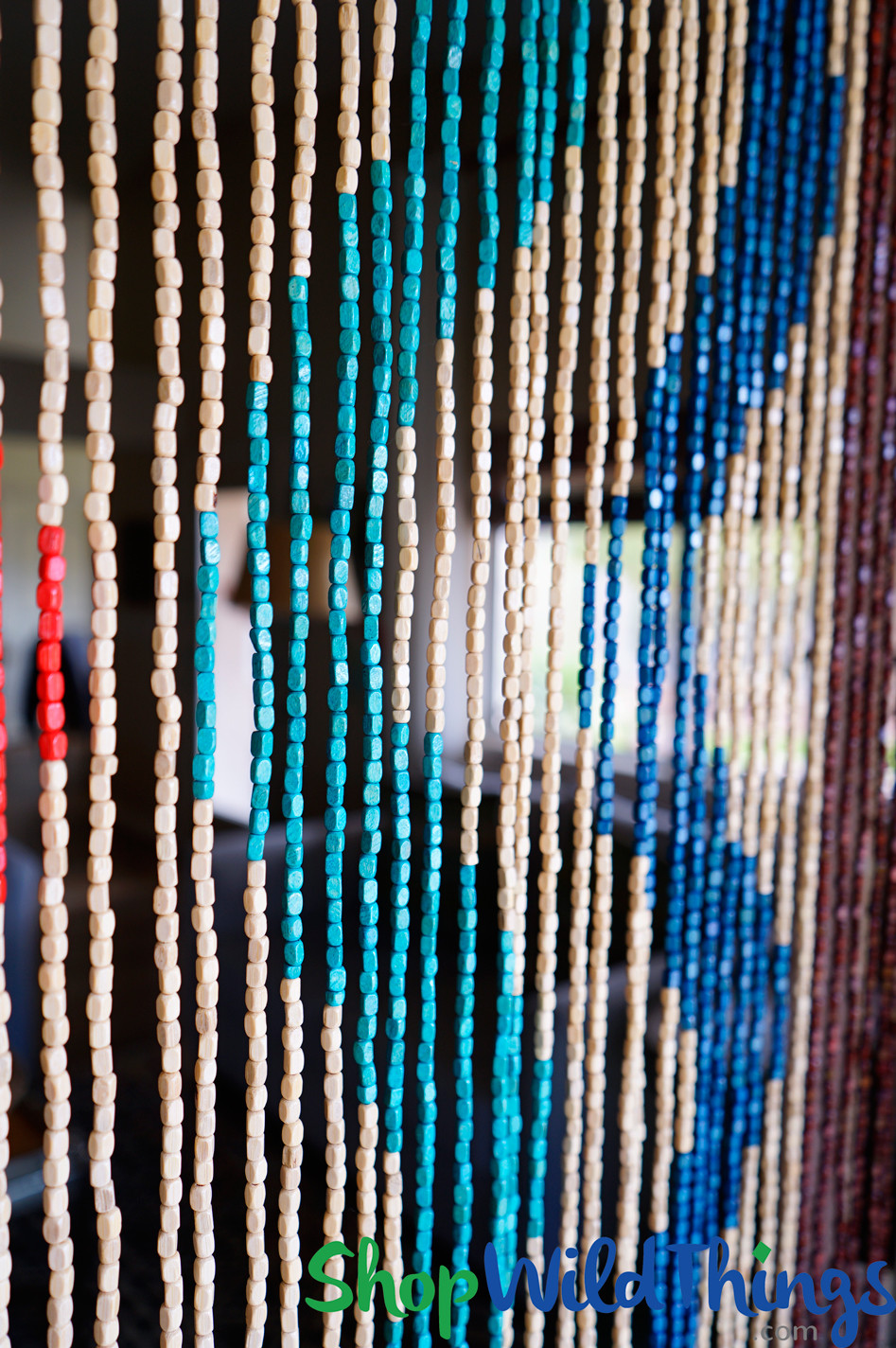 Colorful Wood Beaded Curtains & Backdrops|ShopWildThings.com