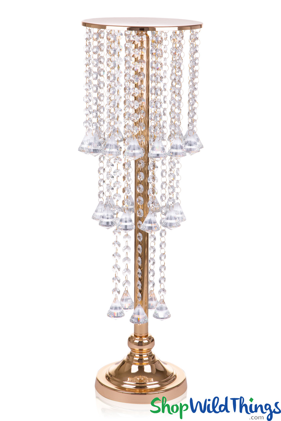 Centerpiece Riser Display - Real Crystal with Gold Accents