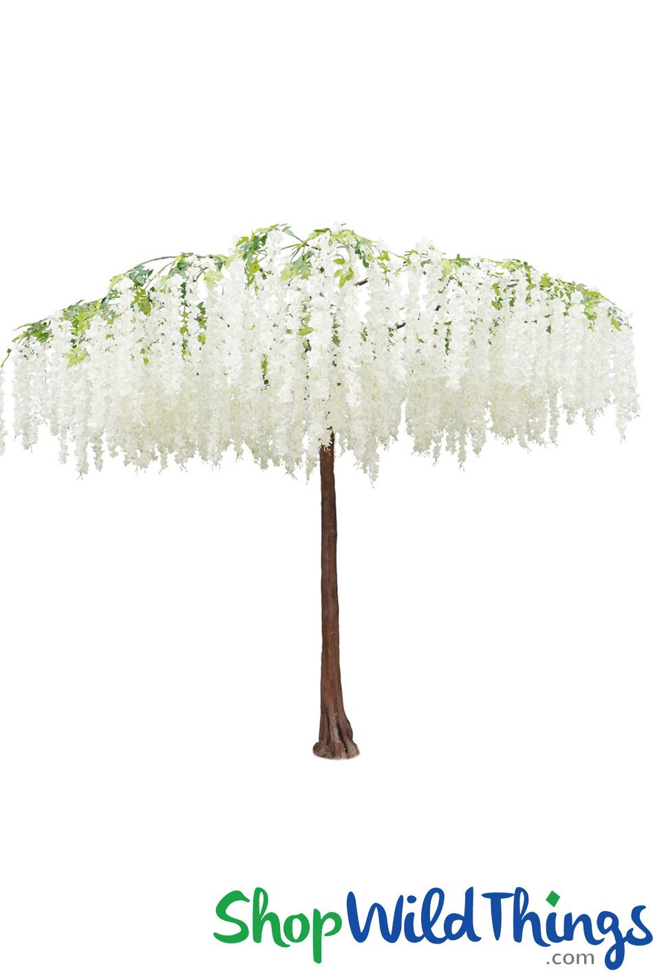 White Weeping Cherry Tree Flowering Canopy | Tall, Life Size Artificial ...
