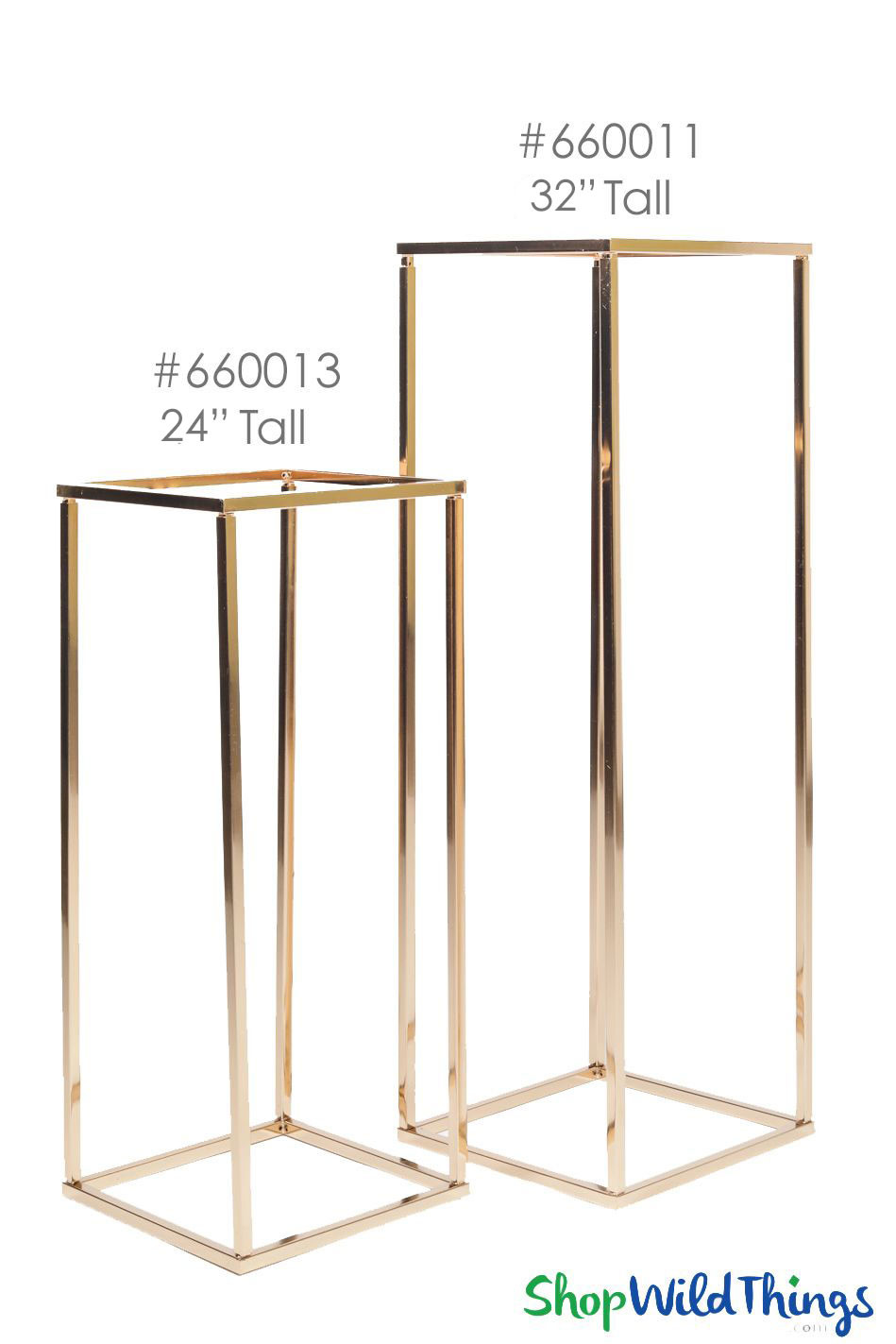 Gold Harlow Stand Rectangle Floral Riser Centerpiece | ShopWildThings.com