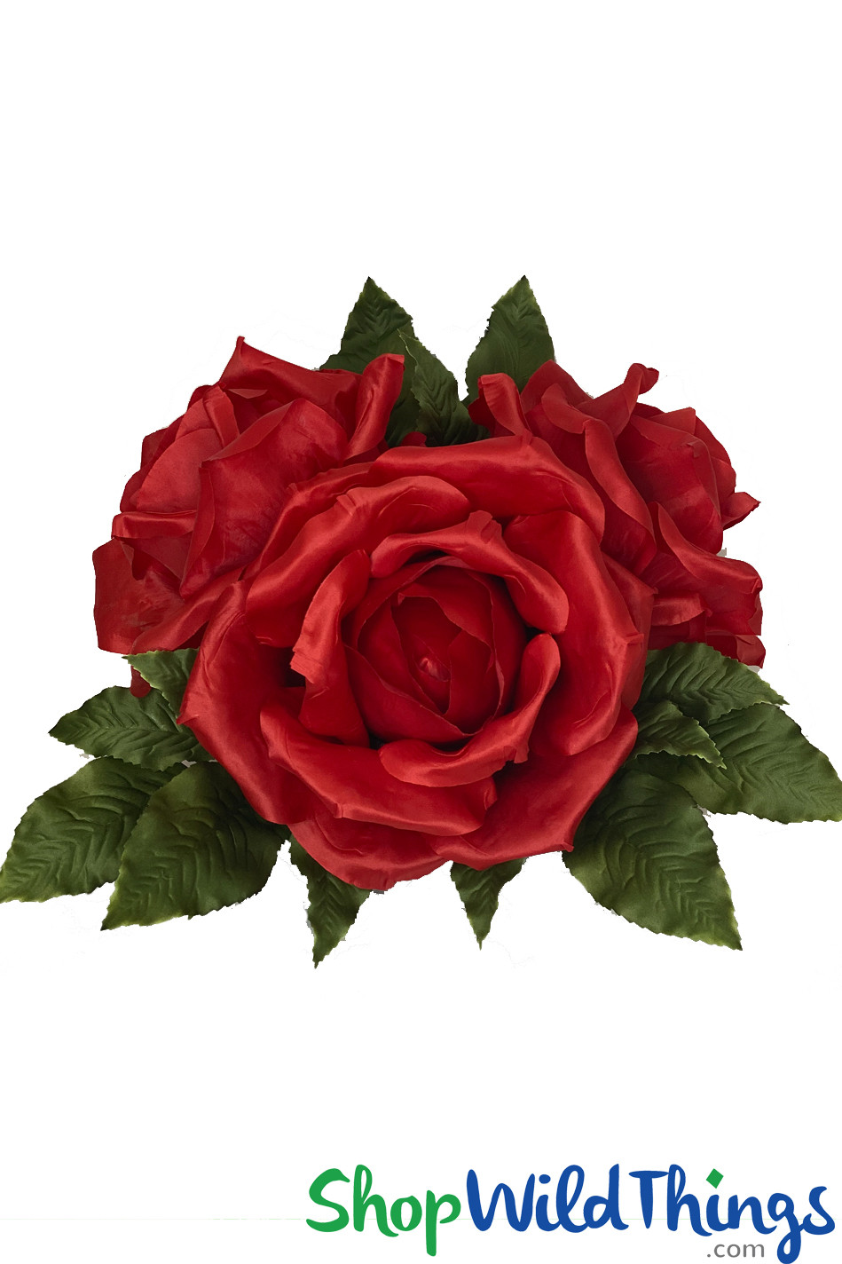 Extra-Large Red Silk Roses | 1' Tall x 18" Wide Cluster ...