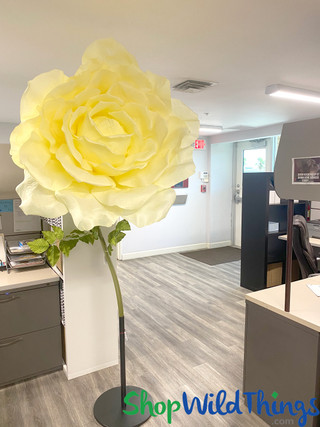 Yellow Giant Oversized Silk Roses with Removable Stem