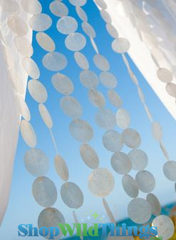 Genuine Capiz Shell Curtain White - ShopWildThings.com