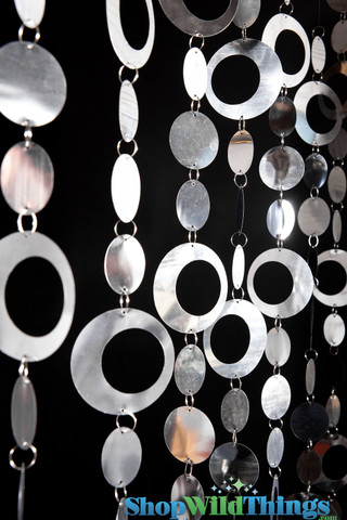 Metallic Silver Waterfall Beaded Curtain - ShopWildThings.com