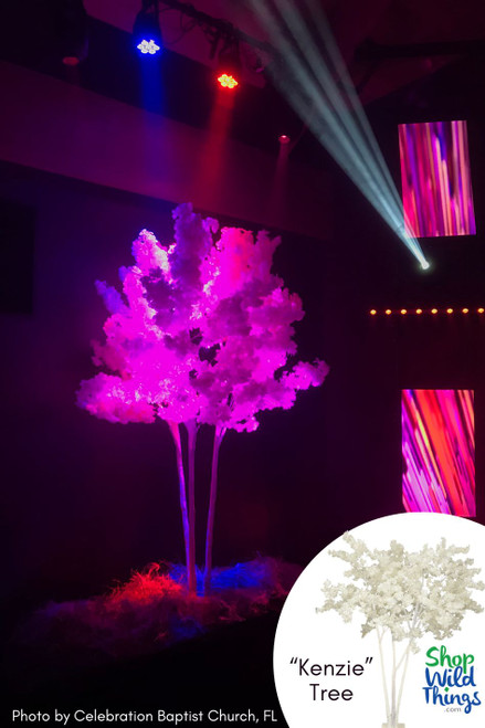 Faux Flowering Tree with 3 Trunks | 8' Tall | ShopWildThings.com