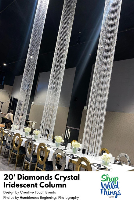 Premium Quality Diamond Crystal Iridescent Columns 14' Long