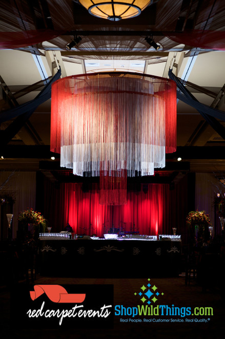 Red Fringe Panel Fire Rated 10 Feet Long, Red String Curtain
