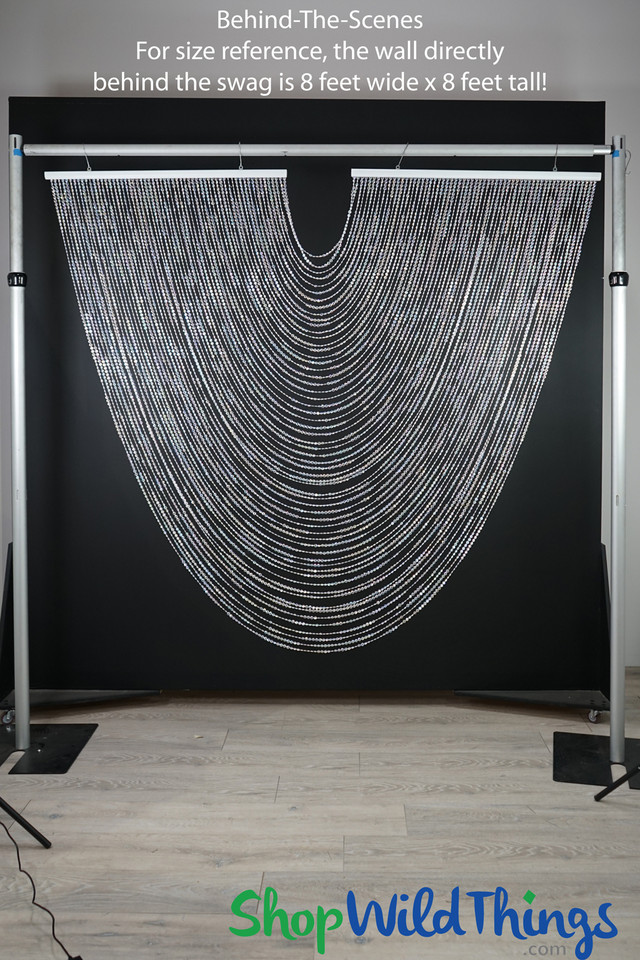 Giant Swag Swooping Backdrop Panel Valance - Diamonds Crystal Acrylic ...
