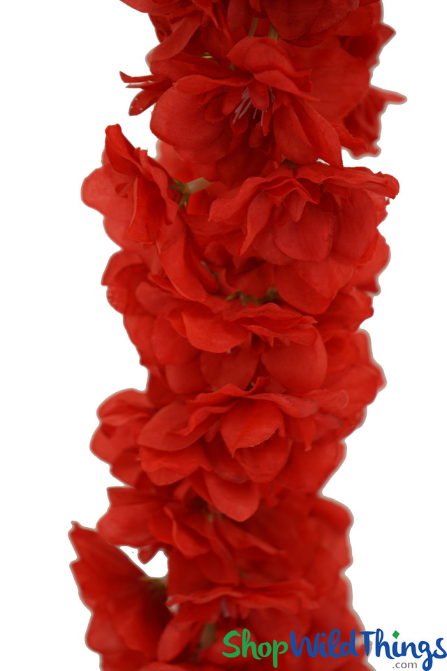 Red Flexible Flower Garlands, Bright Silk Florals 7.5' Long
