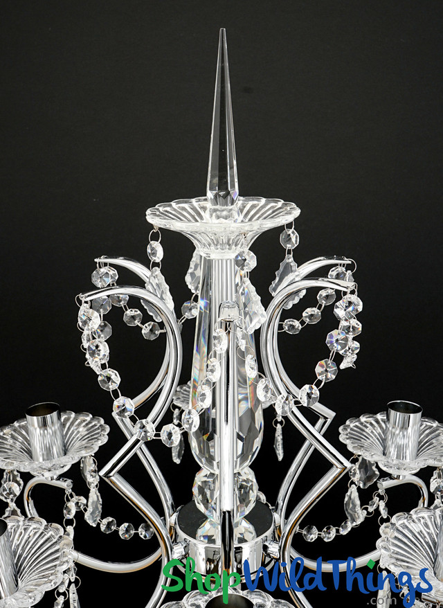 Crystal Candelabra Centerpiece, 6 Arm, 37" Tall - ShopWildThings.com