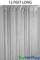 Silver Metallic Lurex String Fringe Curtains 3' x 12' Rayon