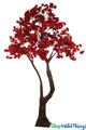 Red Artificial Flowering Oversized Tree with Buds, 10 Feet Tall