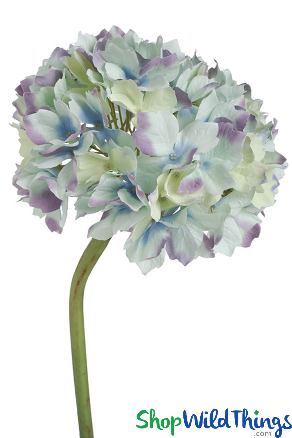 Artificial Silk Florals | 14" Tall Periwinkle Blue Hydrangea Spray ...