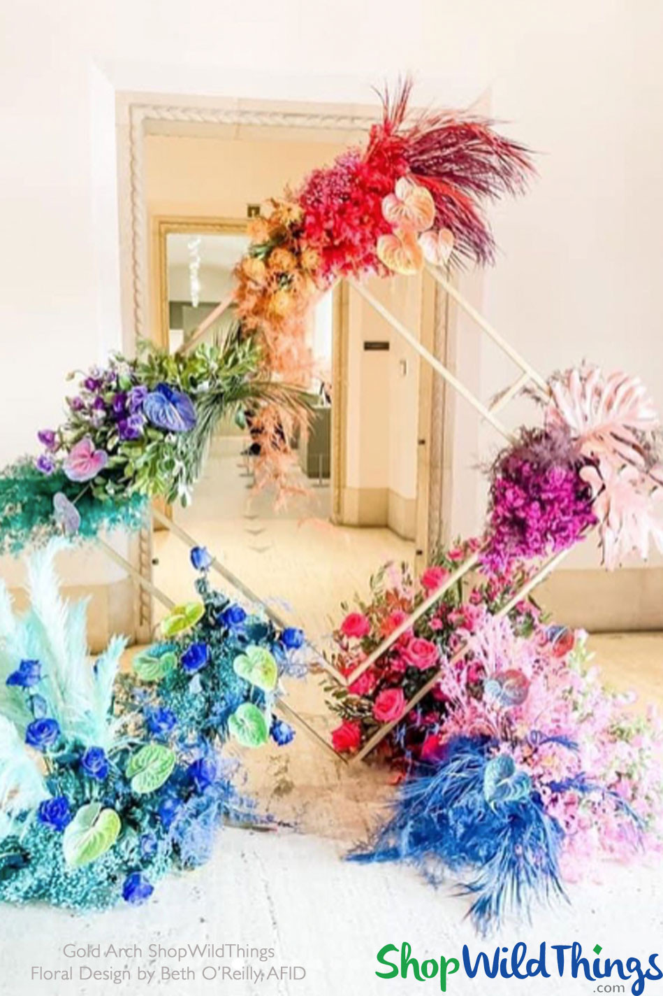 Gold Metal Diamond Backdrop Arch | ShopWildThings.com