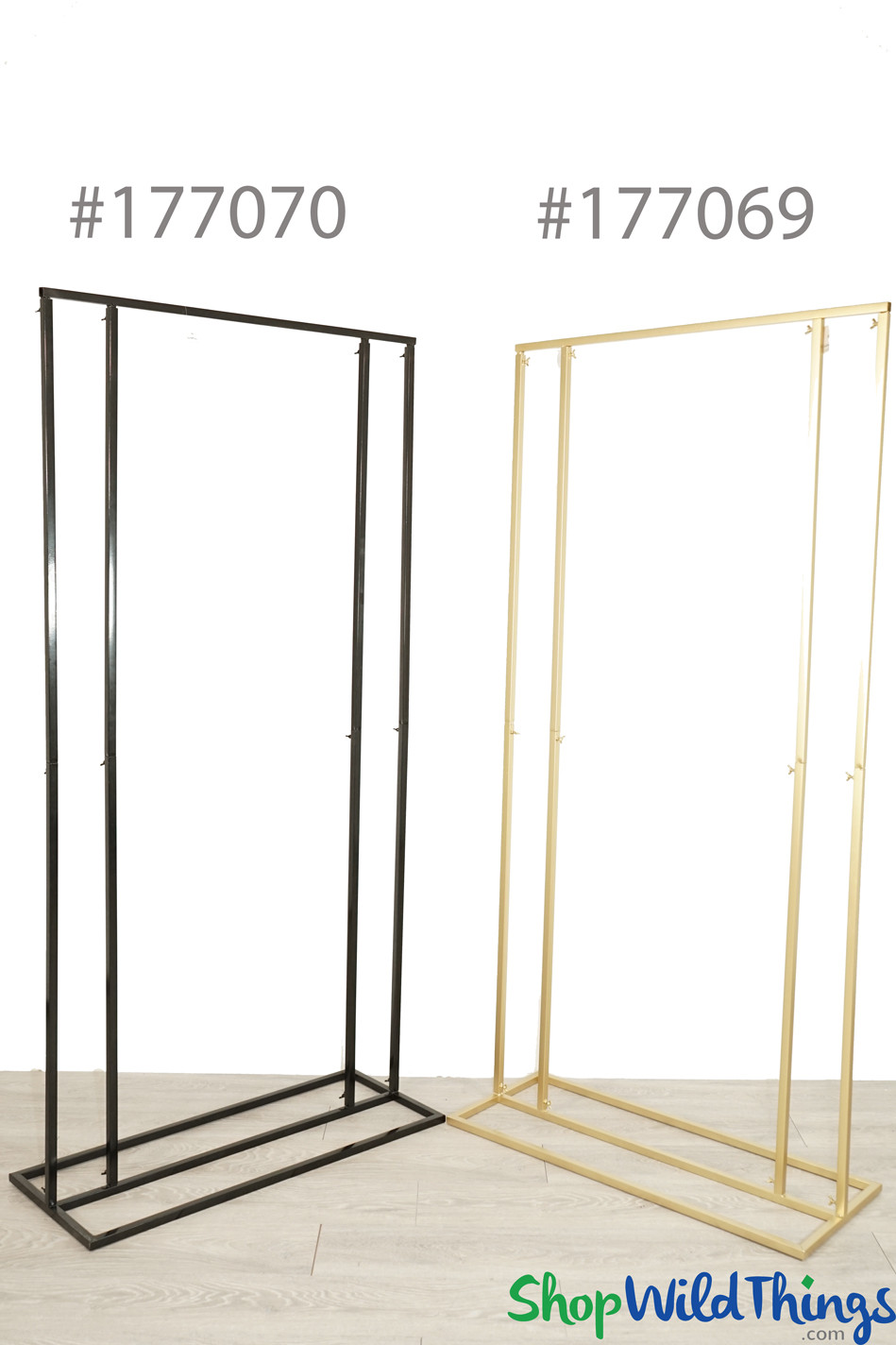 Gold Metal Frame Backdrop 6.6' Tall - Rectangular Wedding Arch ...