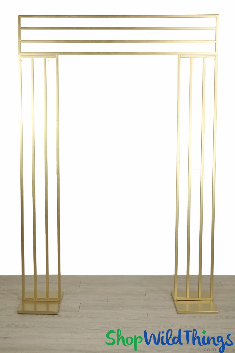 Gold Metal Rectangle Arbor Backdrop 7' Tall - Wedding Arch