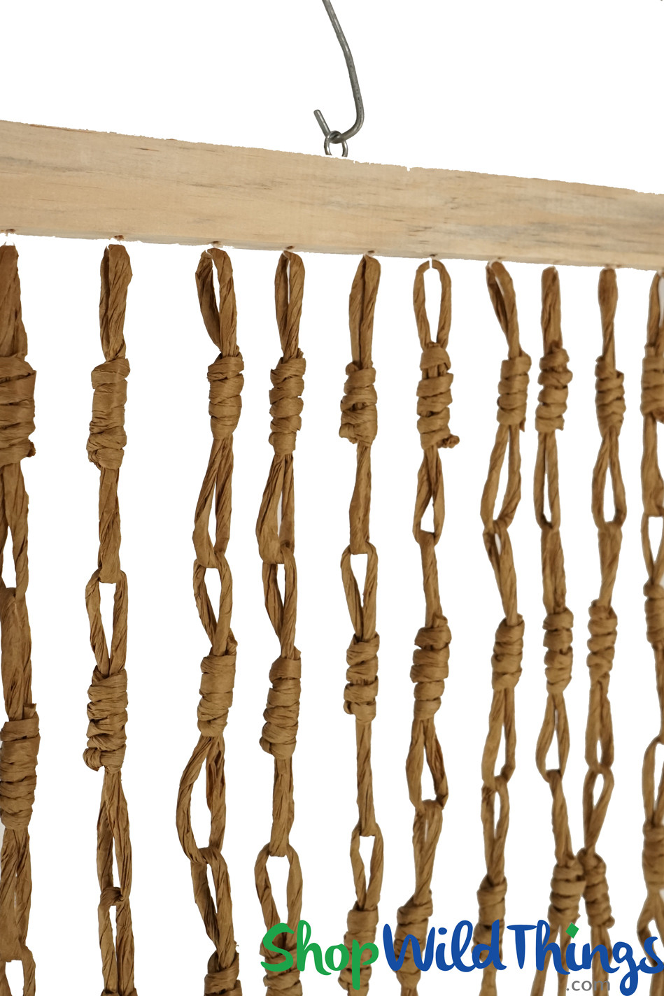 Bohemian Rustic Brown Paper Raffia Natural Rope Curtain, 36 Strands ...