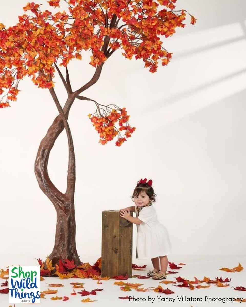 Artificial Orange & Pink Flowering Oversized Tree with Buds, 10 Feet Tall