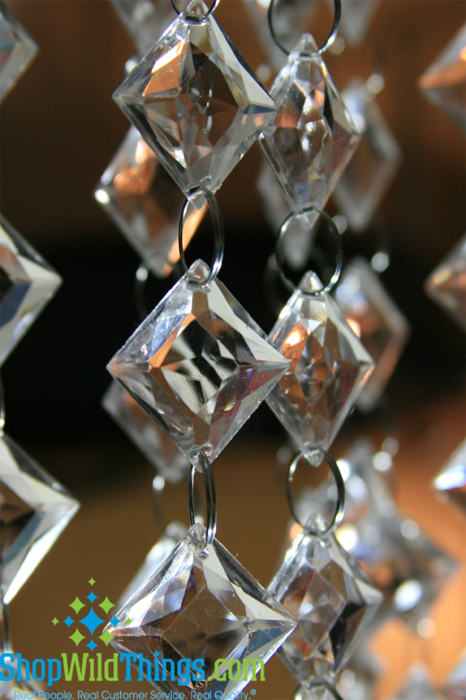 Acrylic Beaded Garlands, 30' Long Diamond Shaped Strands of Beads ...