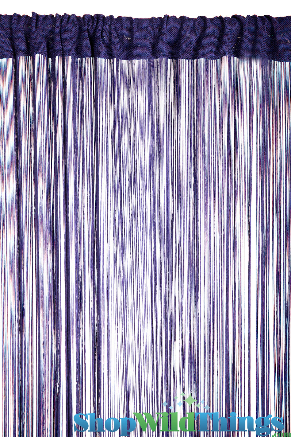 String Curtain Dark Indigo Blue Purple 3Ft x 7.5Ft | ShopWildThings.com