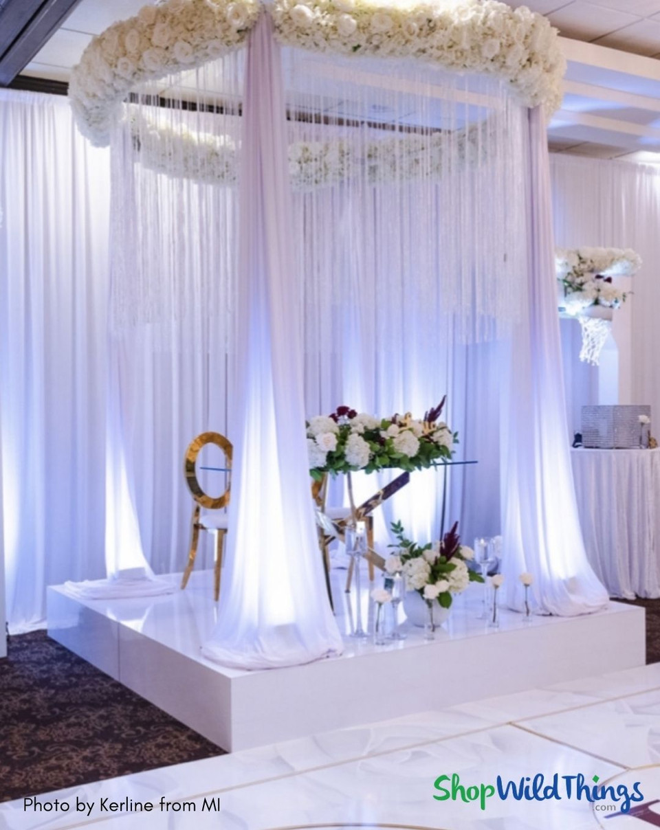 White String Curtain with Silver Threads - ShopWildThings.com