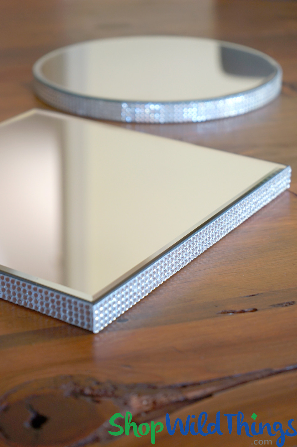 Square Mirror Centerpiece Stand 10" Riser - ShopWildThings.com
