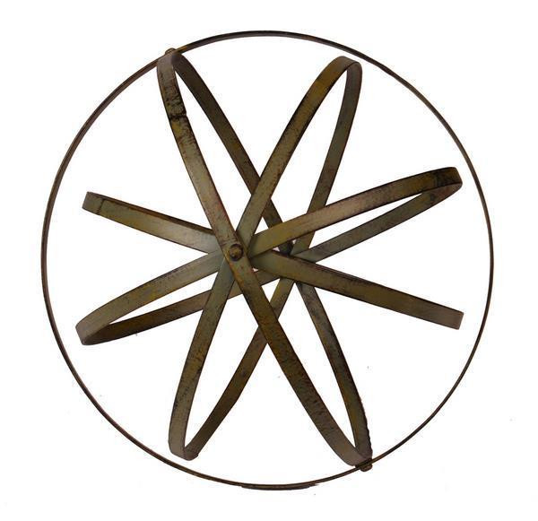 Wrought Iron Sphere | 12" Hanging or Yard Sculpture | ShopWildThings.com