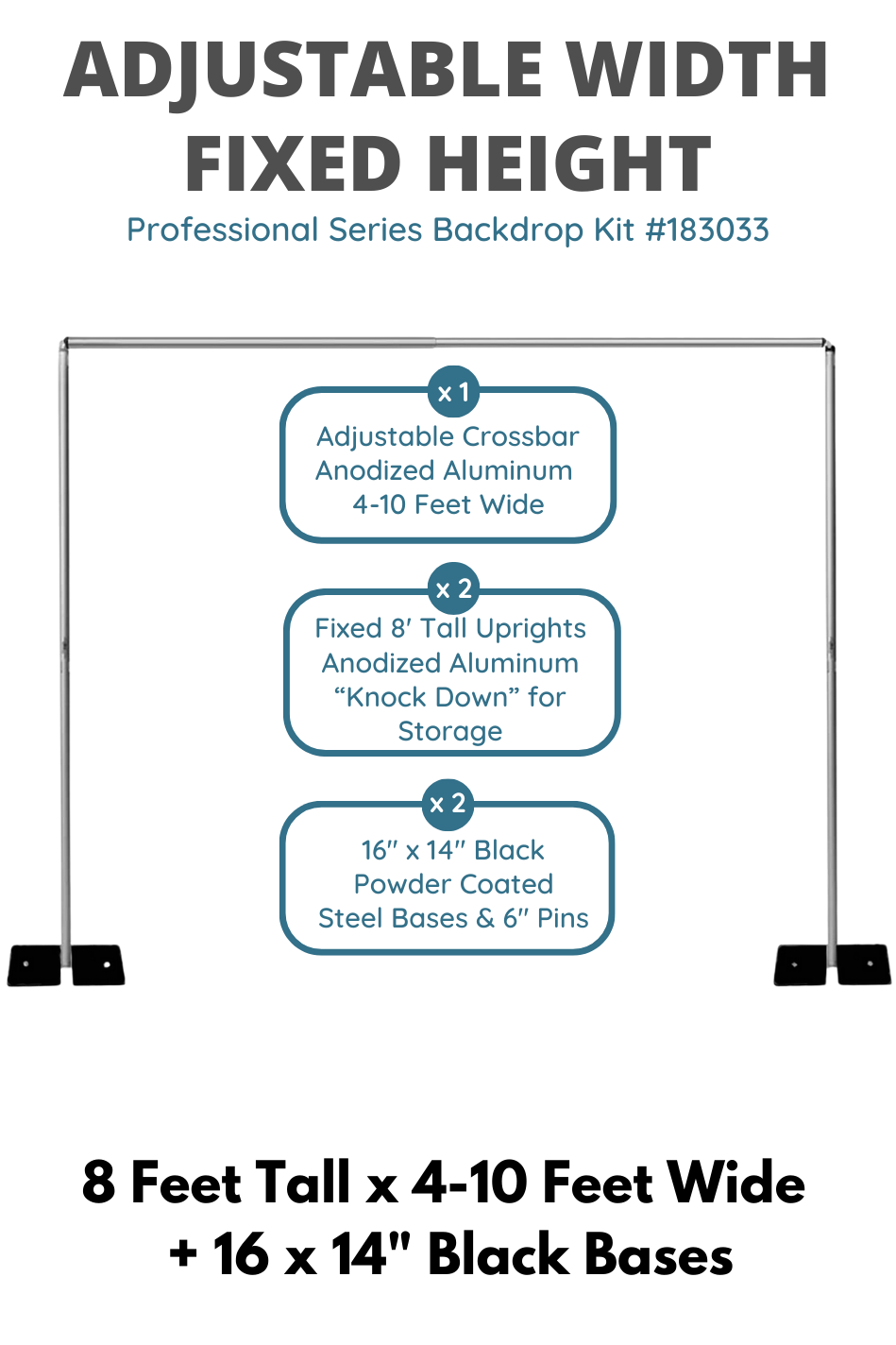 Professional Grade Pipe & Drape Wedding Backdrop Frame | Step & Repeat ...