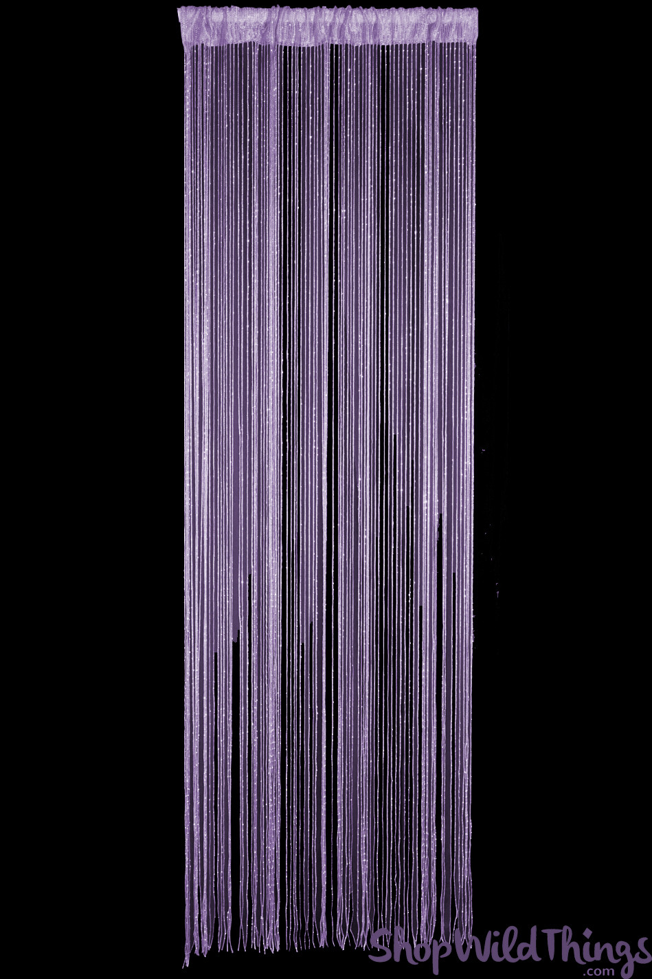 Lilac String Curtain with Metallic Silver Threads | 3'W x 6.5'L ...