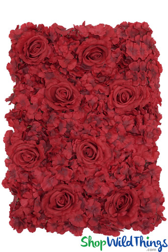 Red Flower Wall | Extra Full with Huge Rose Blooms | ShopWildThings.com