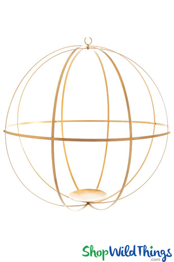 2 Ft Hanging Metal Floral Sphere | Gold Garden Ball | ShopWildThings.com
