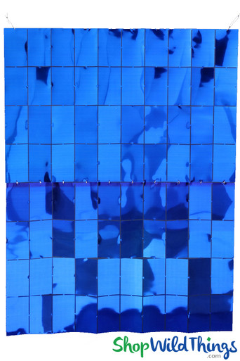 Expandable Metallic Royal Blue Foil Mirror Backdrop | ShopWildThings.com